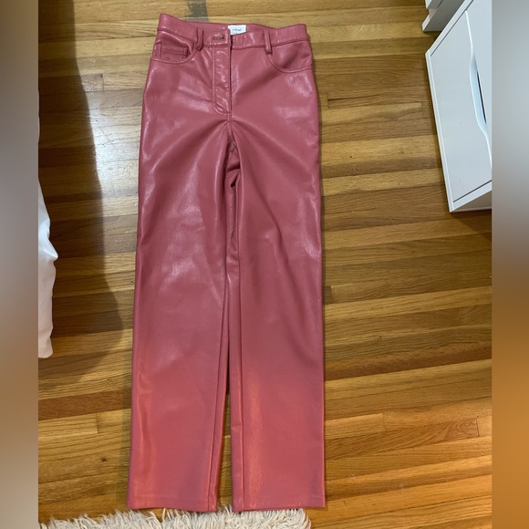 Aritzia | Pants & Jumpsuits | Aritzia Wilfred Pink Leather Pants | Poshmark